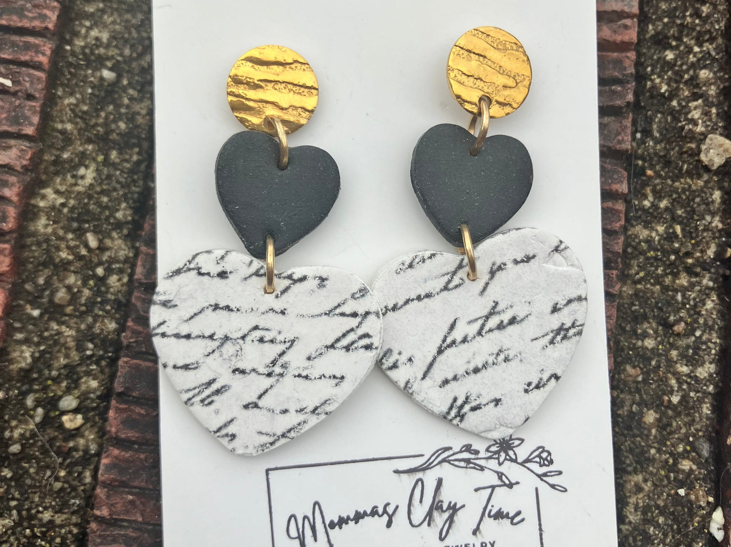 Valentines day Earrings- Love Notes – Mommas Clay Time