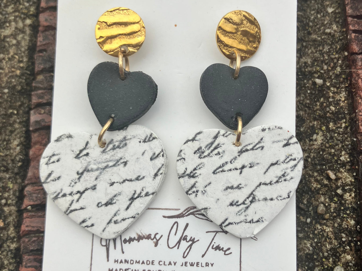 Valentines day Earrings- Love Notes – Mommas Clay Time